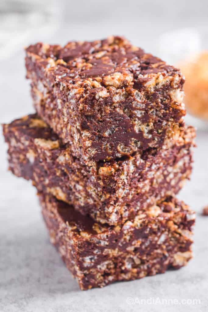 Chocolate Rice Crispy Squares (No Marshmallows) - Andi Anne