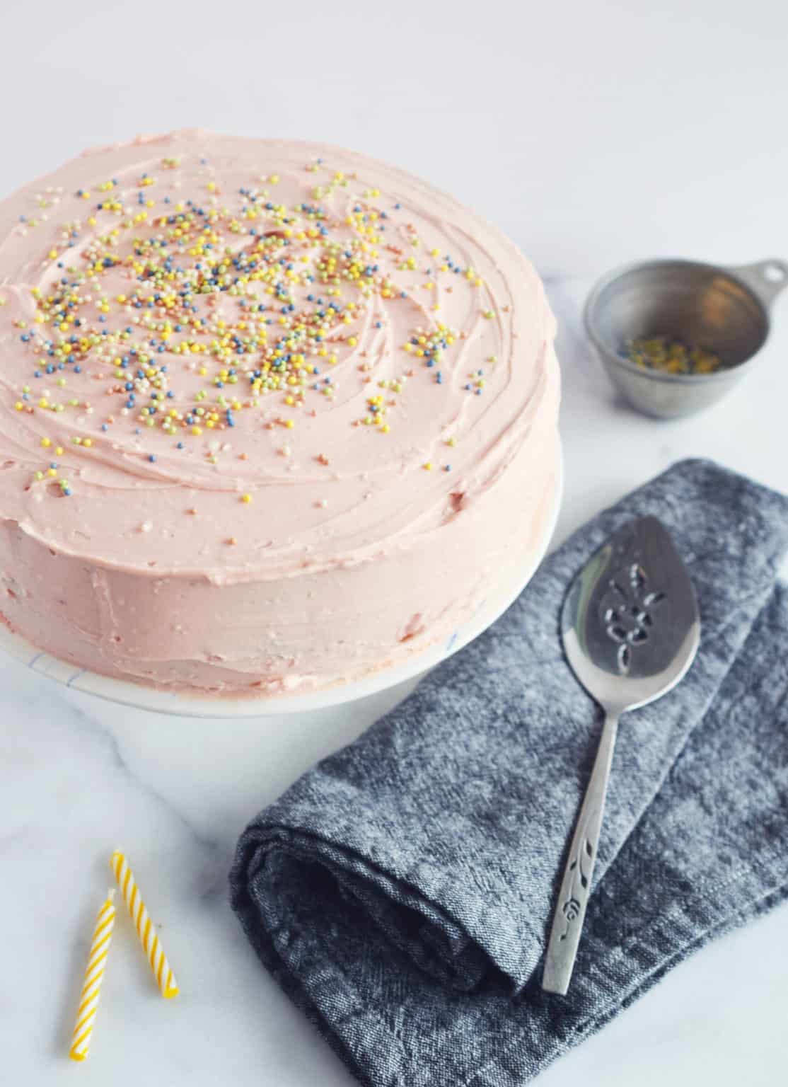 Pink Confetti Birthday Cake - Andi Anne