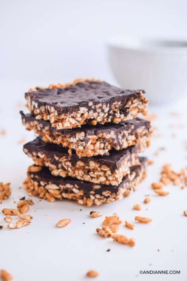 Chocolate Puffed Rice Squares - Quick, Fast and Healthy!