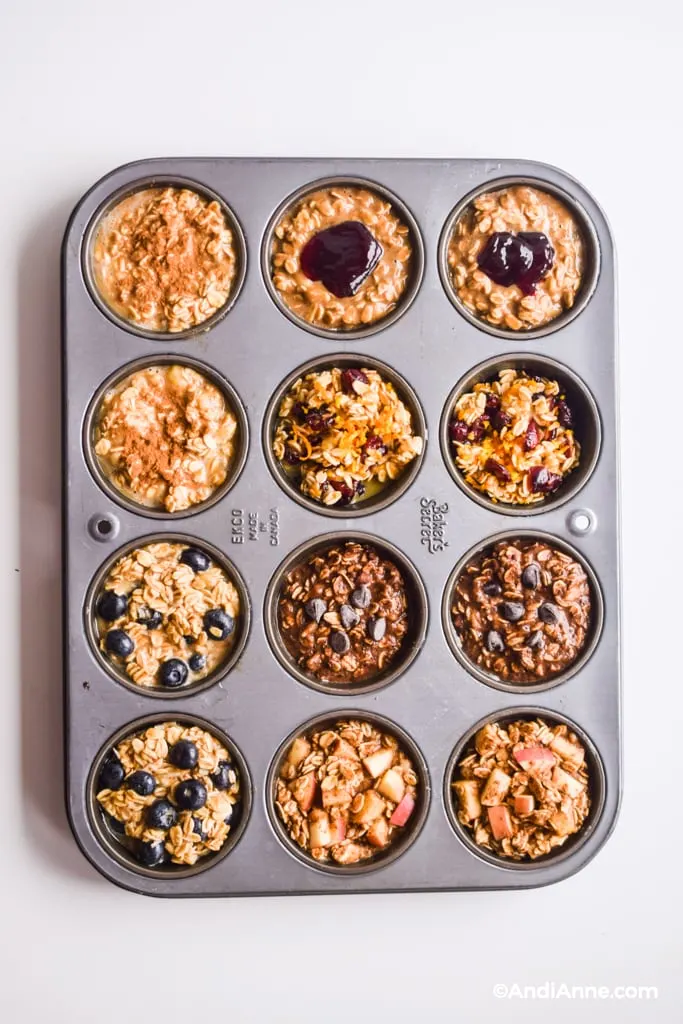 Baked Oatmeal Breakfast Cups With 6 Delicious Flavors!