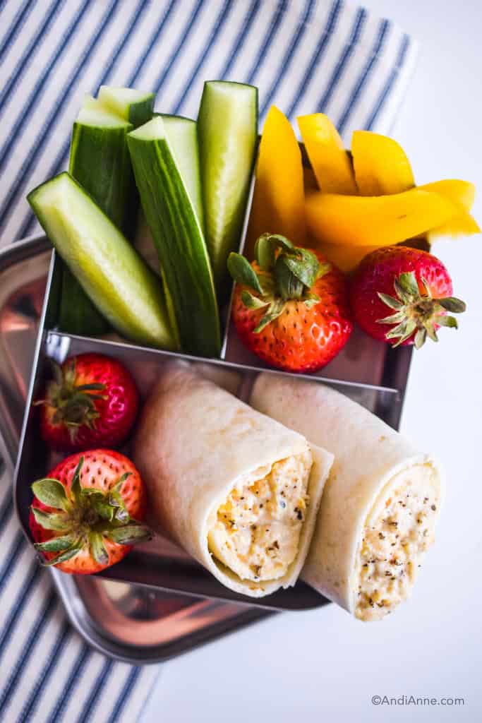 Mashed Chickpea Wrap Kids Lunch Idea For School or At Home