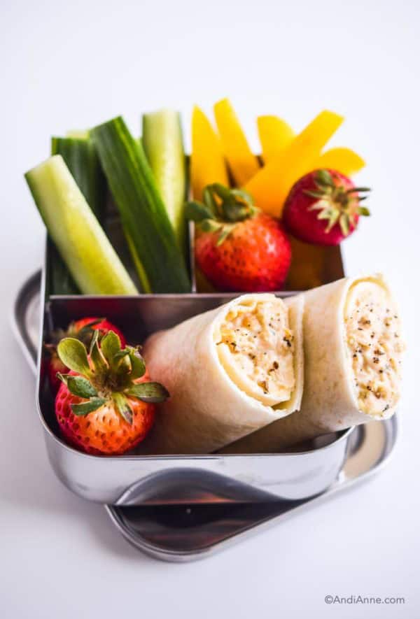 Mashed Chickpea Wrap Kids Lunch Idea For School or At Home