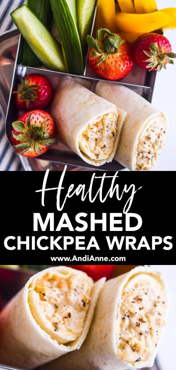 Mashed Chickpea Wrap Kids Lunch Idea For School or At Home