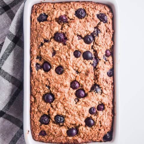 Oatmeal Blueberry Breakfast Loaf (Gluten Free, Nut Free)