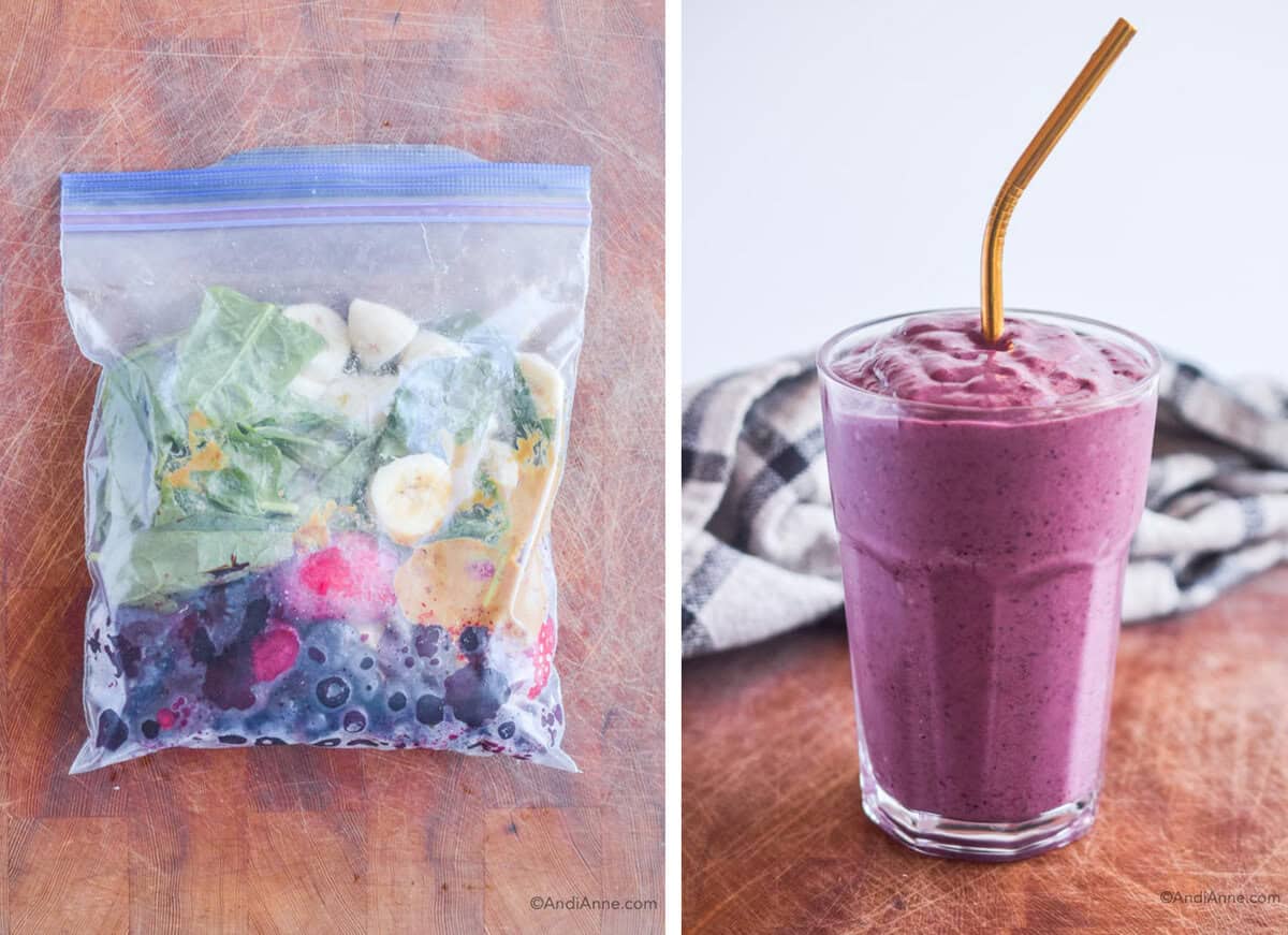 6 Healthy Smoothie Pack Recipes For Meal Prep Smoothies - AndiAnne