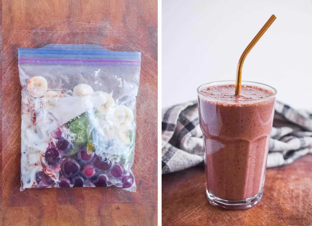6 Healthy Smoothie Pack Recipes For Meal Prep Smoothies - AndiAnne