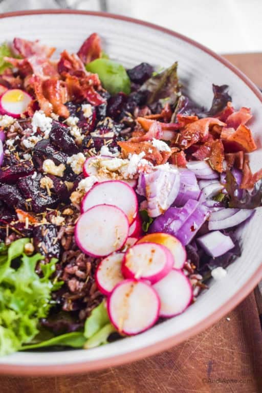 Beet Bacon Feta Salad With Easy Homemade Dressing