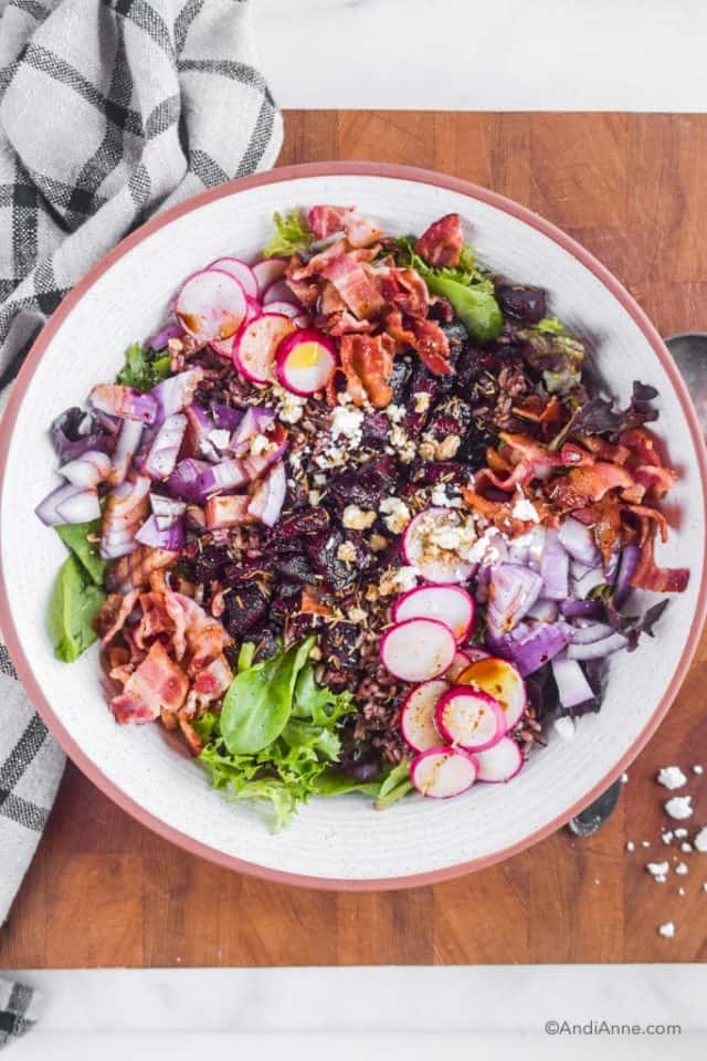 Beet Bacon Feta Salad With Easy Homemade Dressing