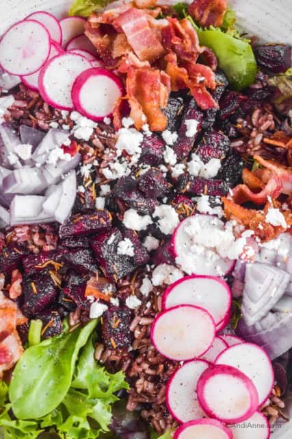 Beet Bacon Feta Salad With Easy Homemade Dressing