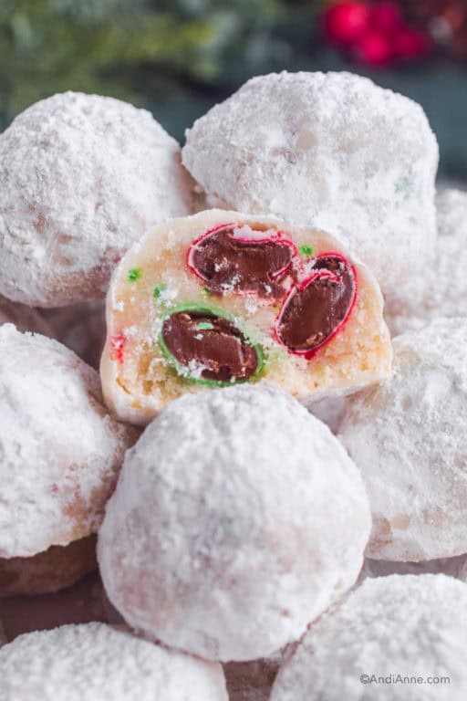 Snowball Cookies With Hidden M&Ms (Buttery and Light Without Nuts)