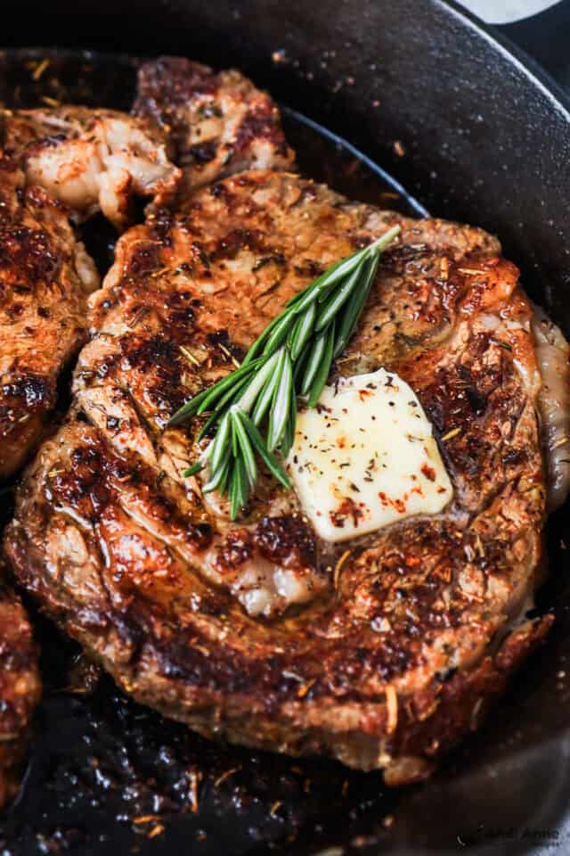 Perfect Pan Seared Ribeye Steak