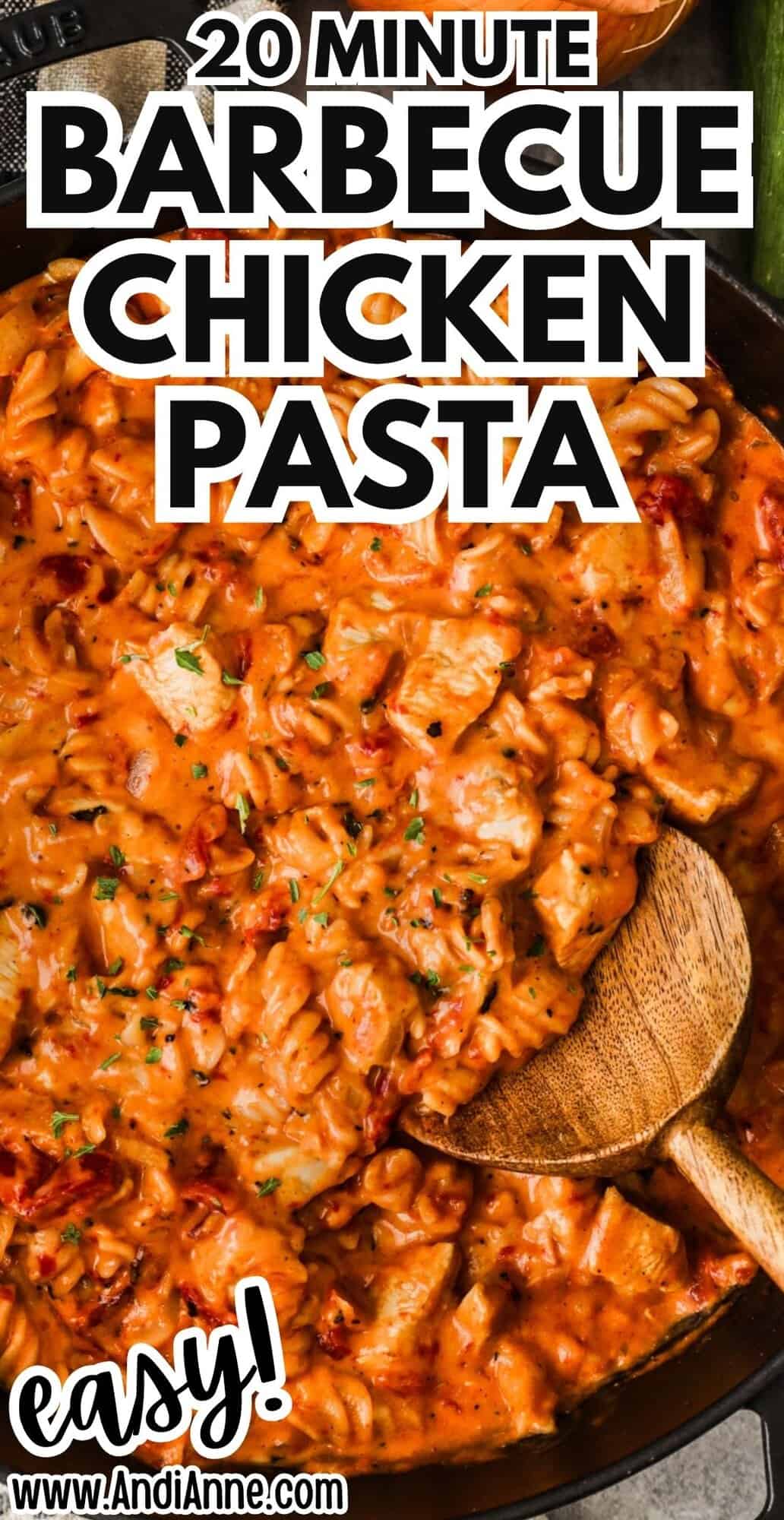 One Pot BBQ Chicken Pasta (Creamy & Cheesy Skillet Dinner)